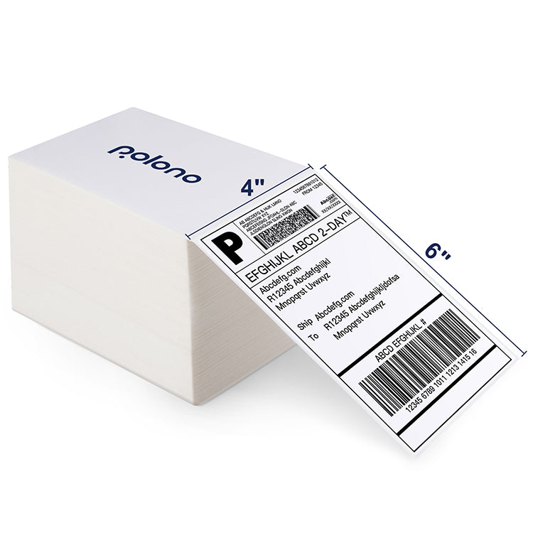 Polono 4"x6" Direct Thermal Shipping Labels, Perforated Postage Therma ...