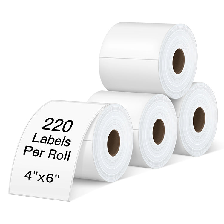 Polono 4''×6'' Direct Thermal Shipping Label, 220 Labels×4 Roll, Compa ...